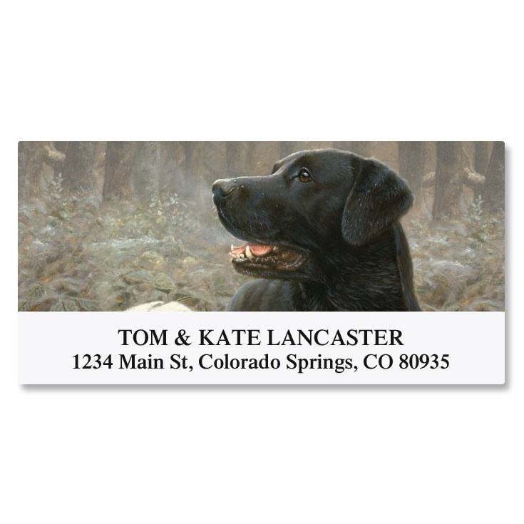 Dog Breed Deluxe Address Labels (8 Designs)-Black Labrador-Y1734C ...