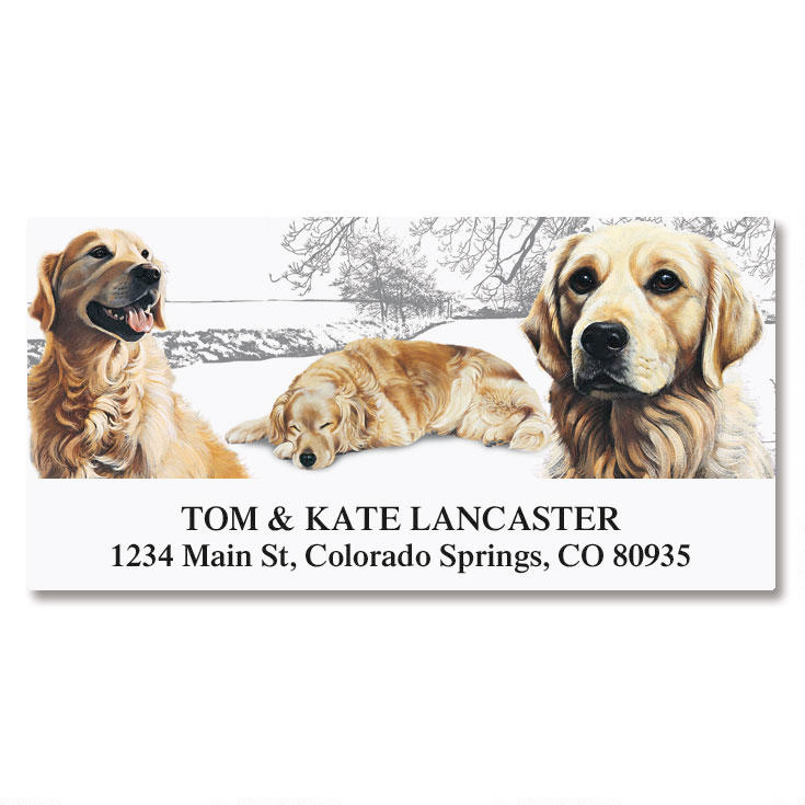 Dog Breed Deluxe Address Labels (15 Designs)-Golden Retriever-Y1735J ...