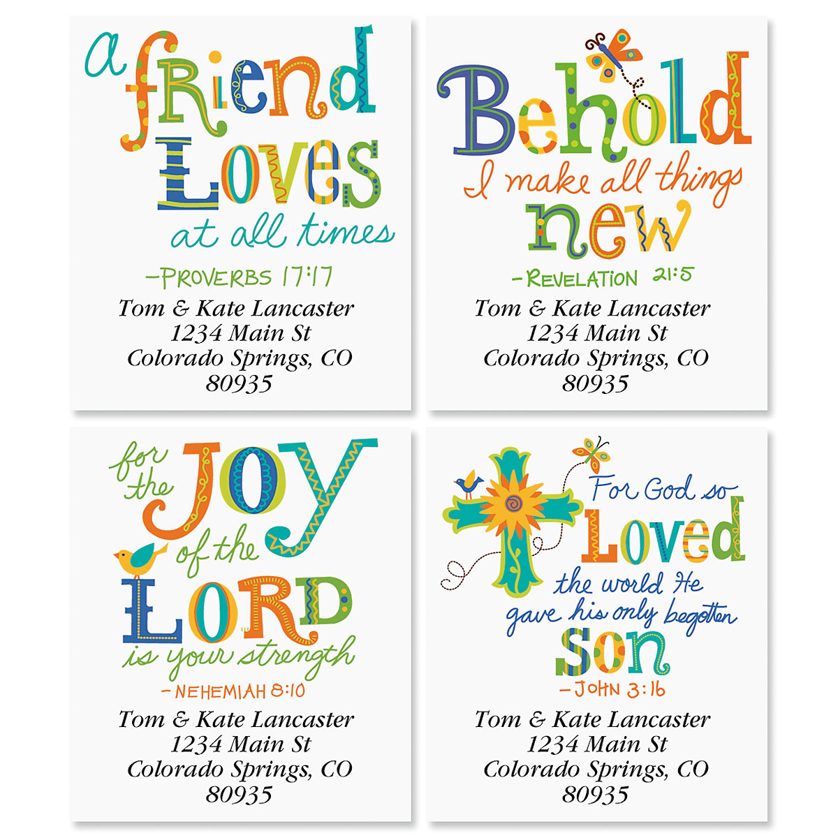 Christian Joy Select Return Address Labels | Colorful Images