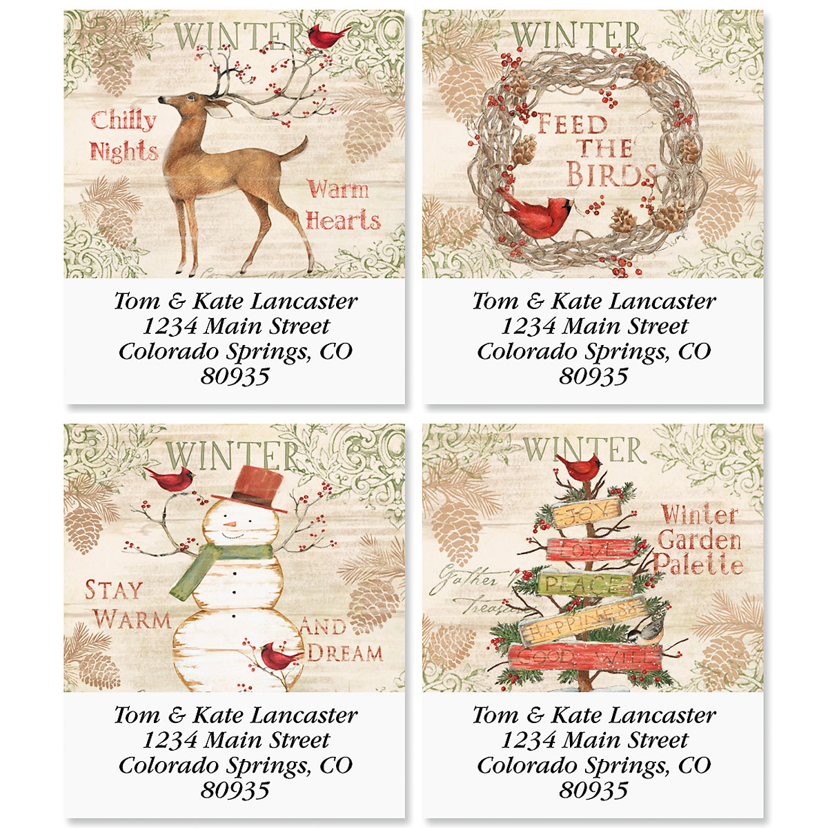 Winter Palette Select Return Address Labels | Colorful Images