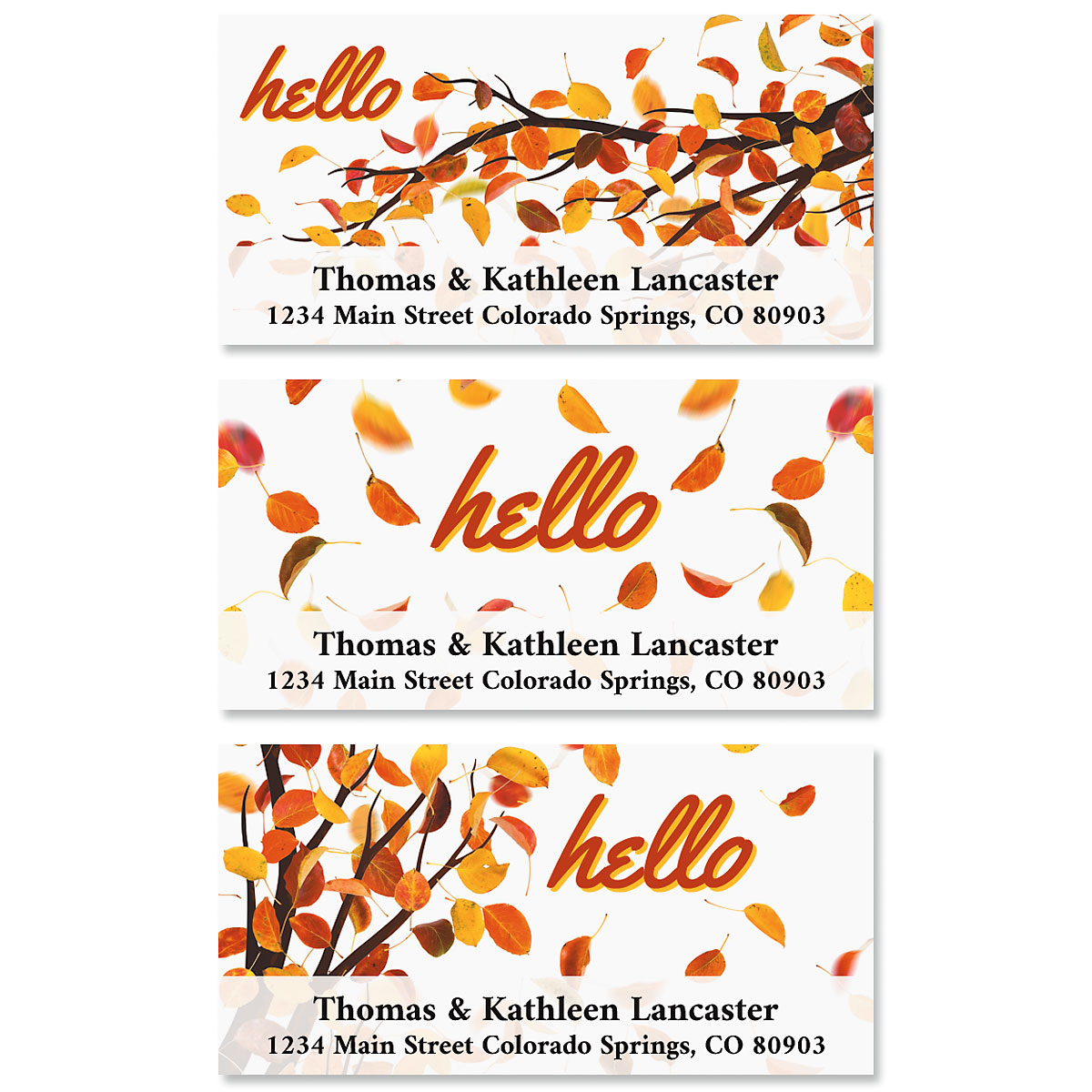 Hello Autumn Deluxe Return Address Labels (3 Designs) | Colorful Images
