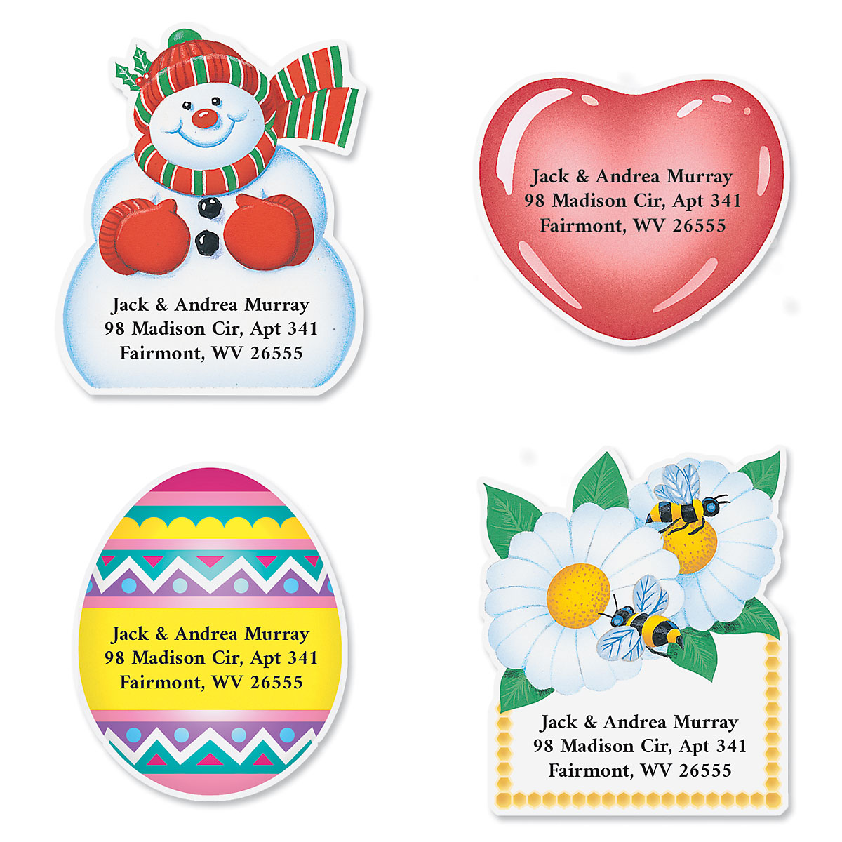 Holidays Year-Round Diecut Return Address Labels | Colorful Images