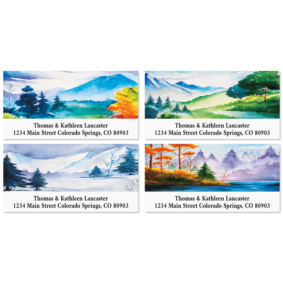 Painted Landscapes Deluxe Return Address Labels (4 Designs) | Colorful ...