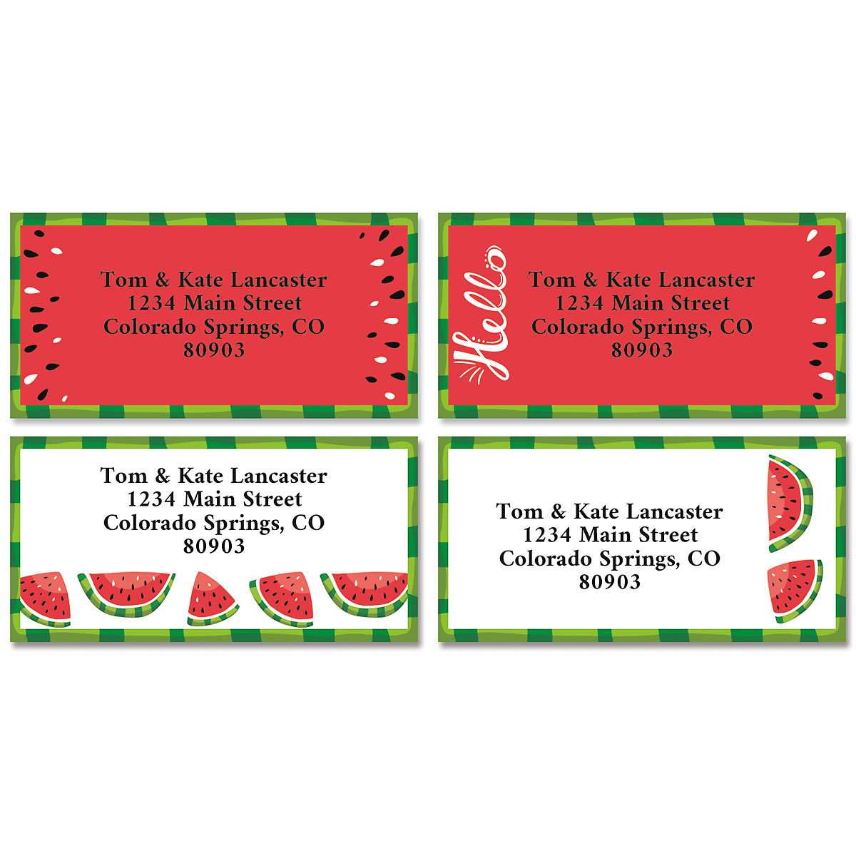 Watermelon Summer Border Return Address Labels | Colorful Images