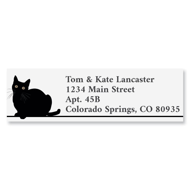 Black Cat Classic Return Address Labels (12 Designs) | Colorful Images