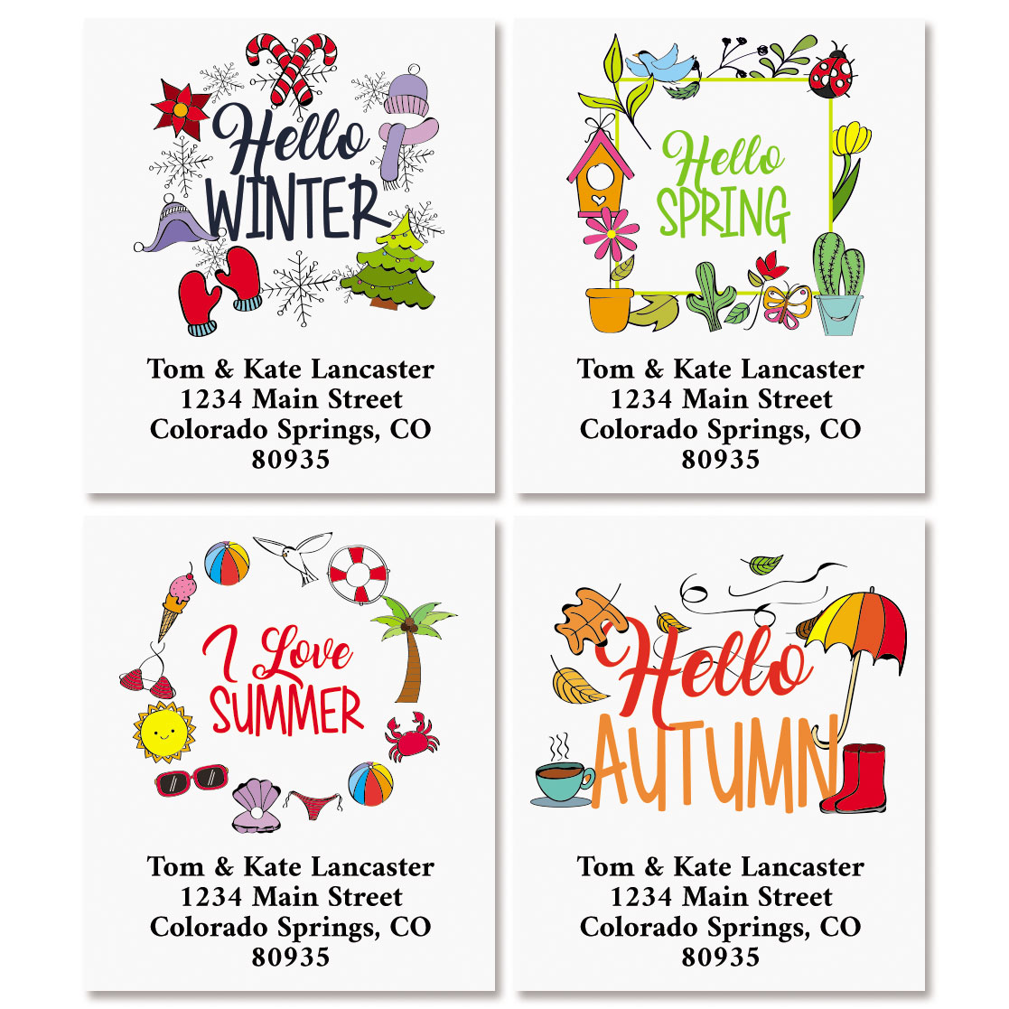 Four Seasons Select Return Address labels (4 Designs) | Colorful Images