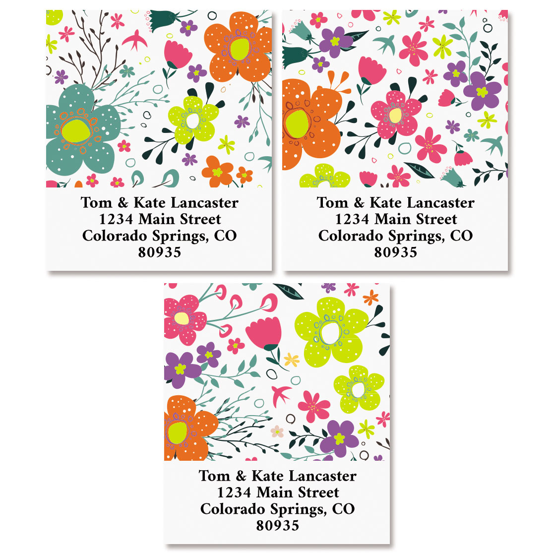 Rainbow Daisies Select Return Address Labels (3 Designs) | Colorful Images