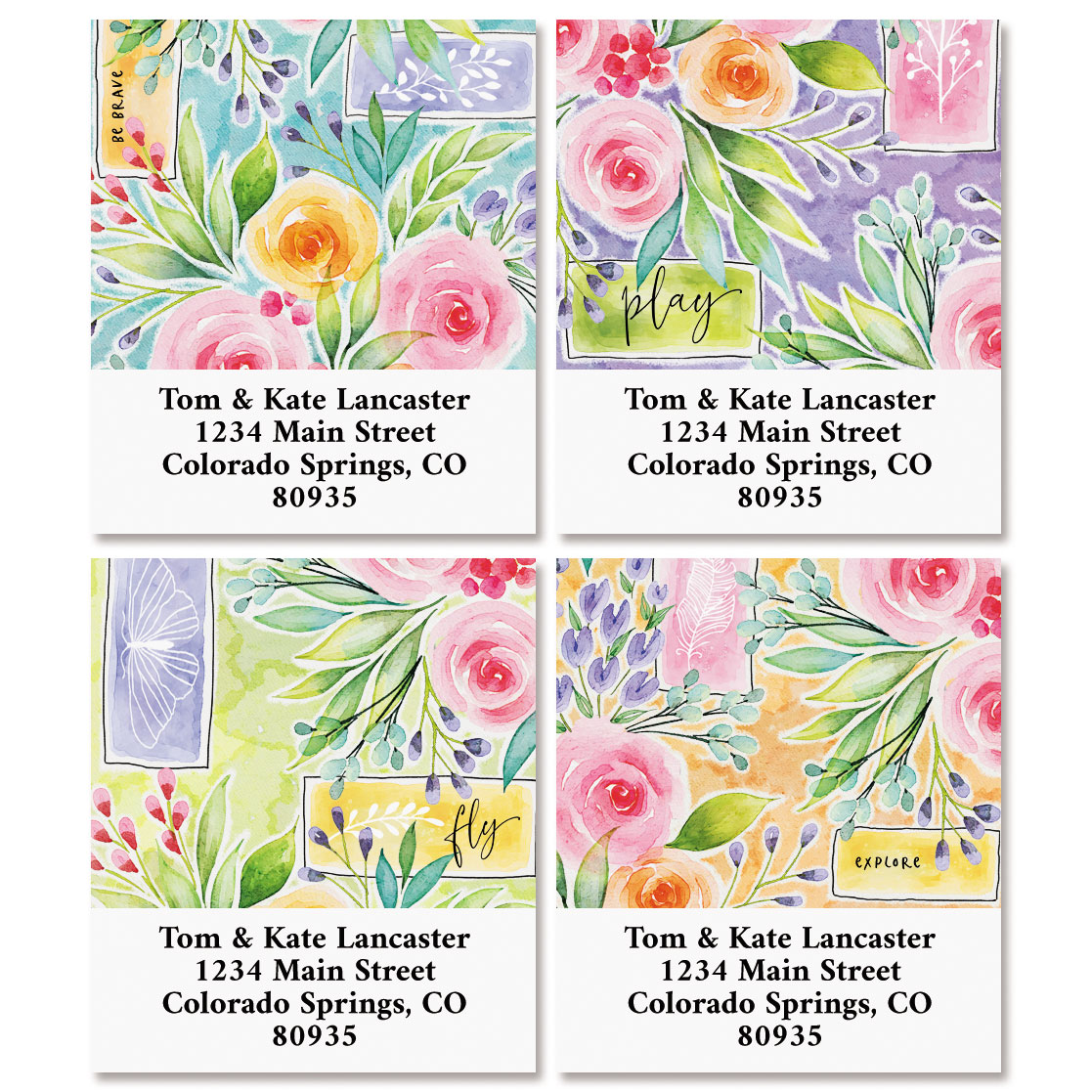 Full Bloom Select Return Address Labels (4 Designs) | Colorful Images