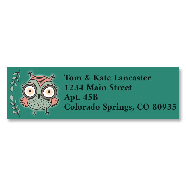Hoot Classic Return Address Labels | Colorful Images