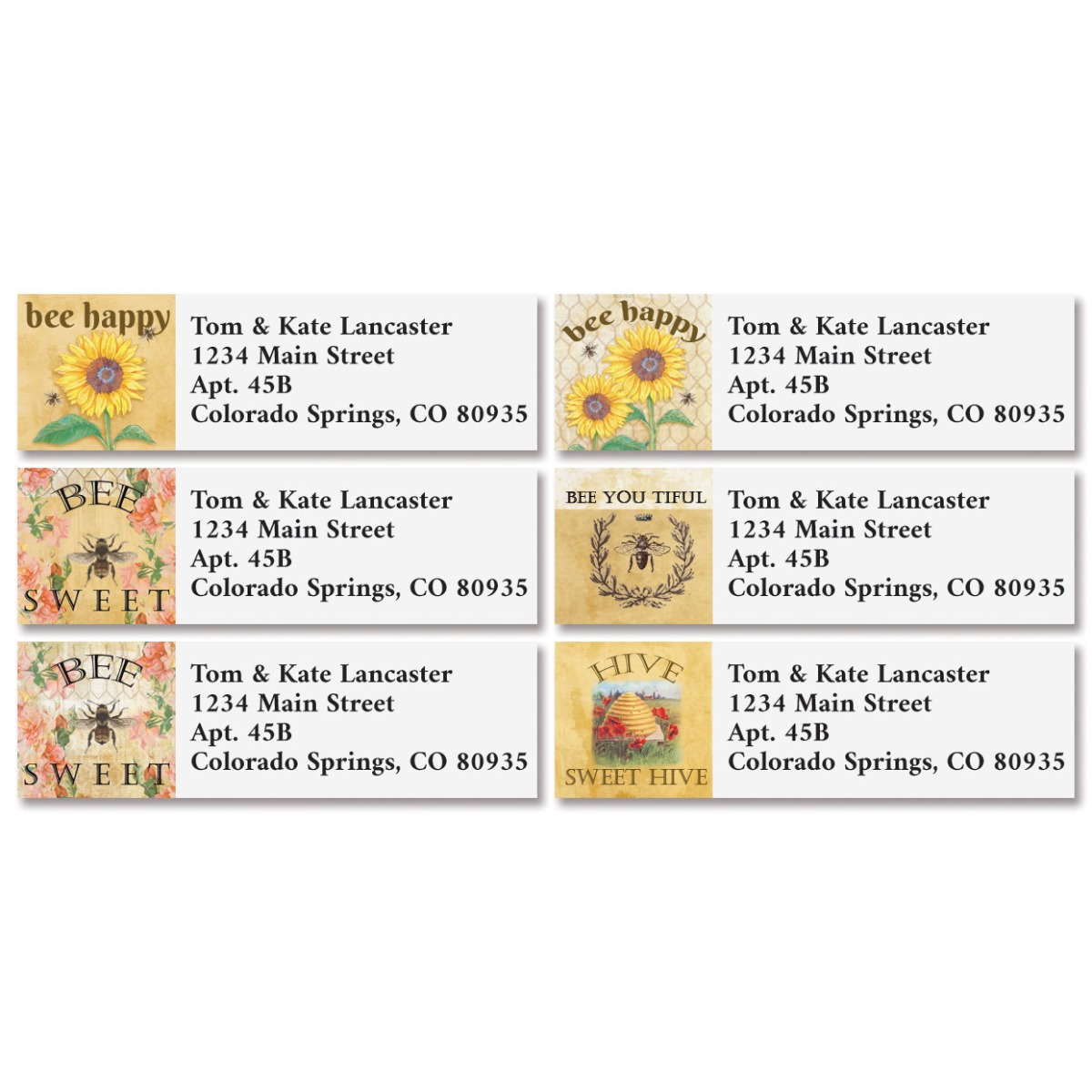 French Bee Classic Return Address Labels (4 Designs) | Colorful Images