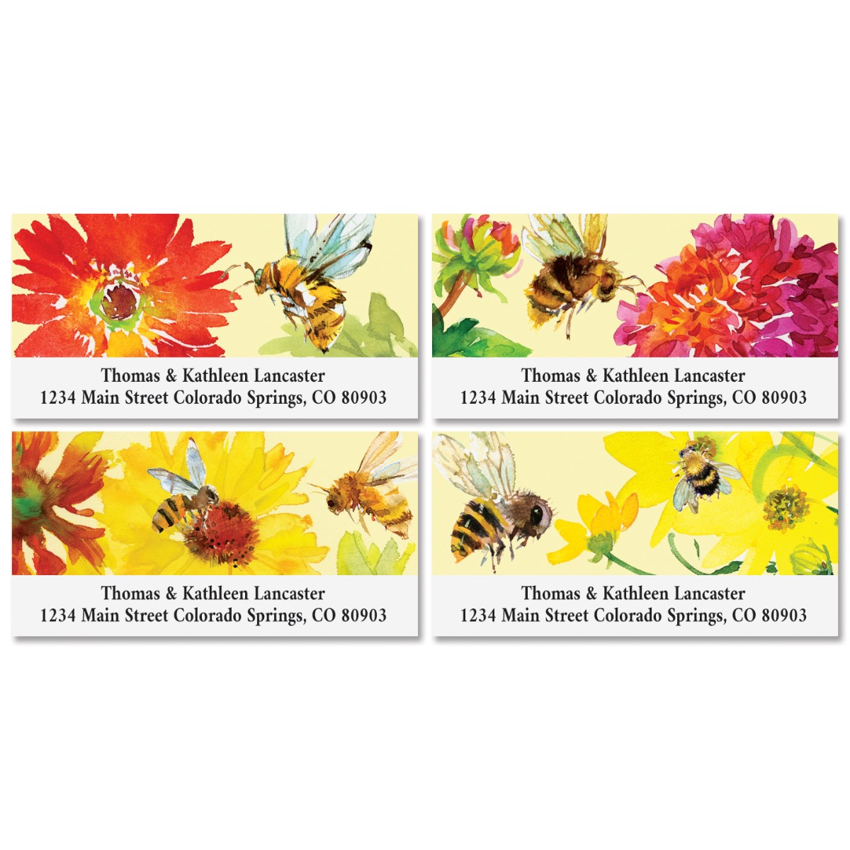 Busy Bee Deluxe Return Address Labels (4 Designs) | Colorful Images