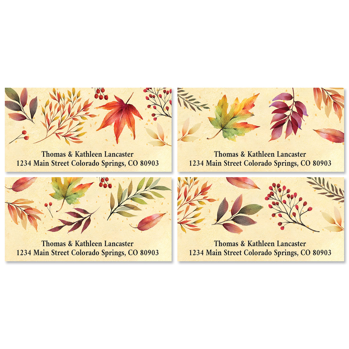 Autumn Flourish Deluxe Return Address Labels (4 Designs) | Colorful Images