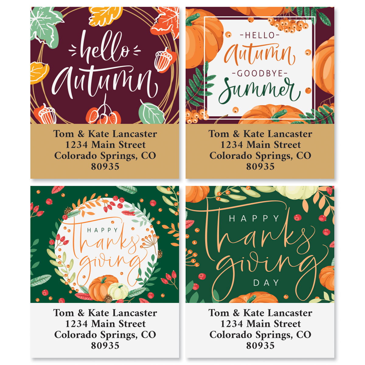 Autumn Calligraphy Select Return Address Labels (4 Designs) | Colorful ...