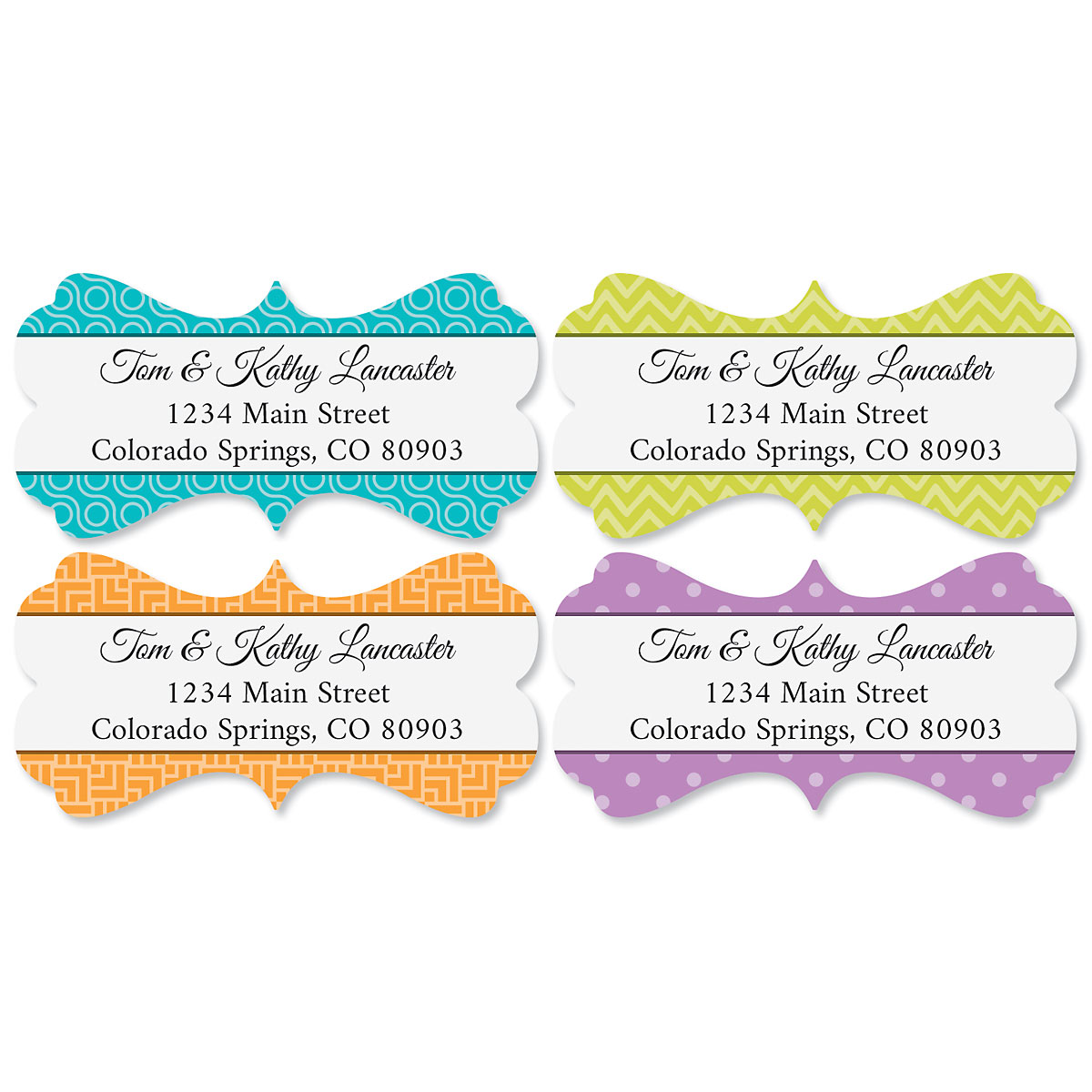 Everyday Diecut Return Address Labels (4 Designs) | Colorful Images
