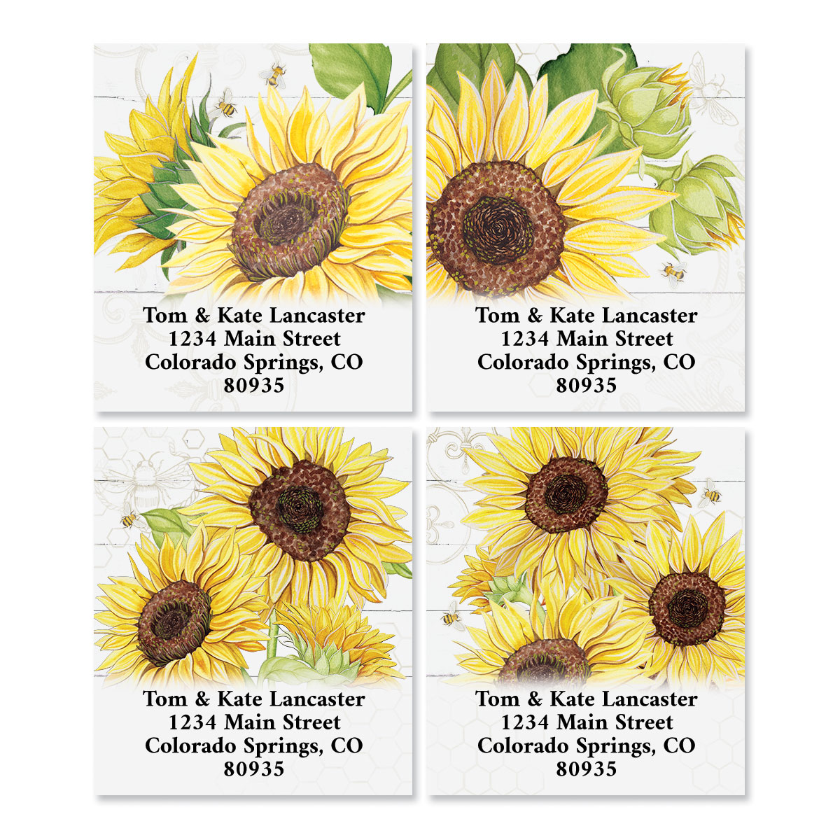 Sunflower Garden Select Return Address Labels (4 Designs) | Colorful Images
