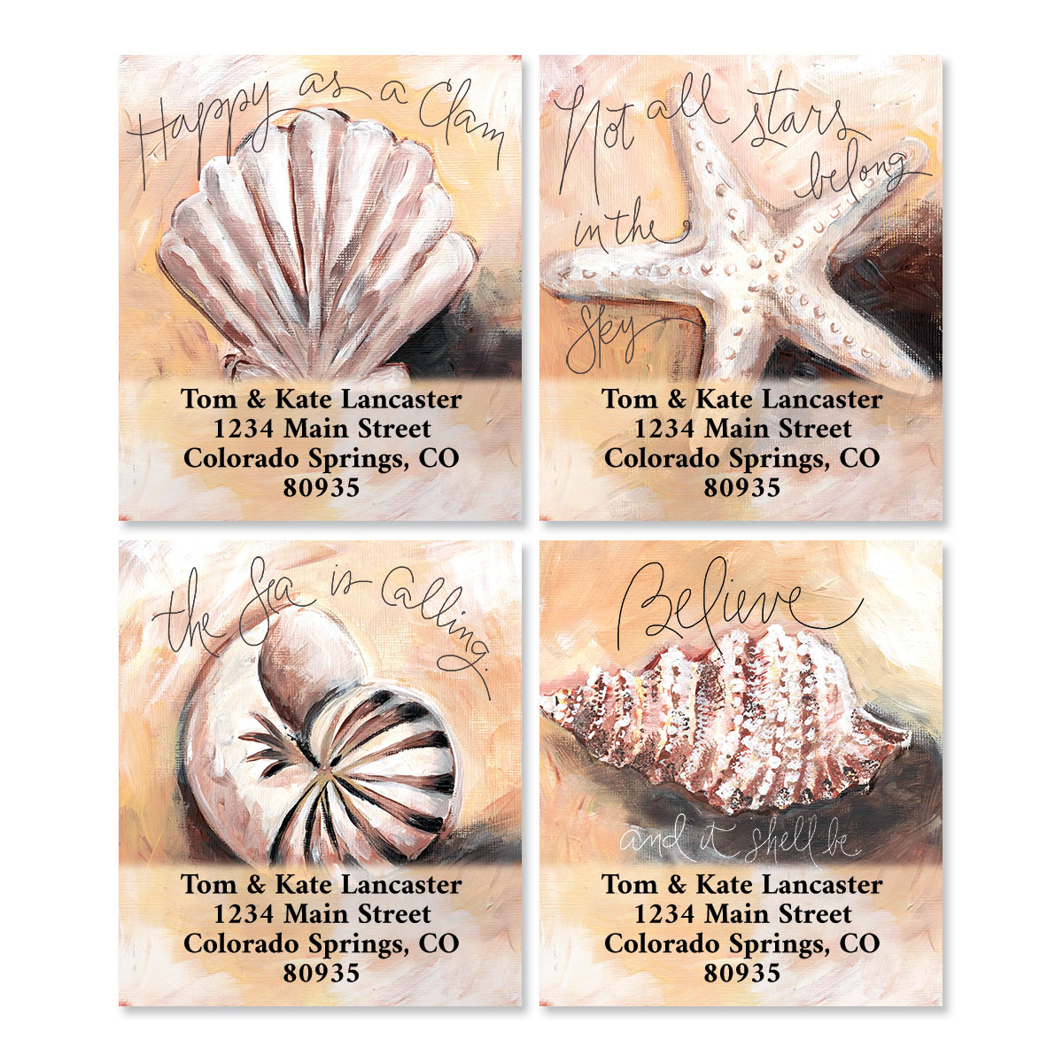 Neutral Sea Shells Select Return Address Labels (4 Designs) | Colorful ...