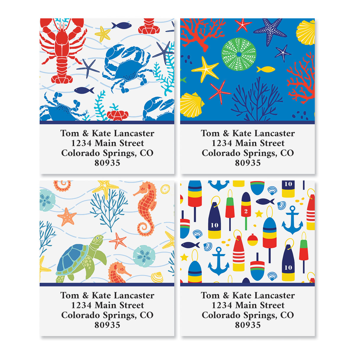 Classic Coastal Select Return Address Labels (4 Designs) | Colorful Images