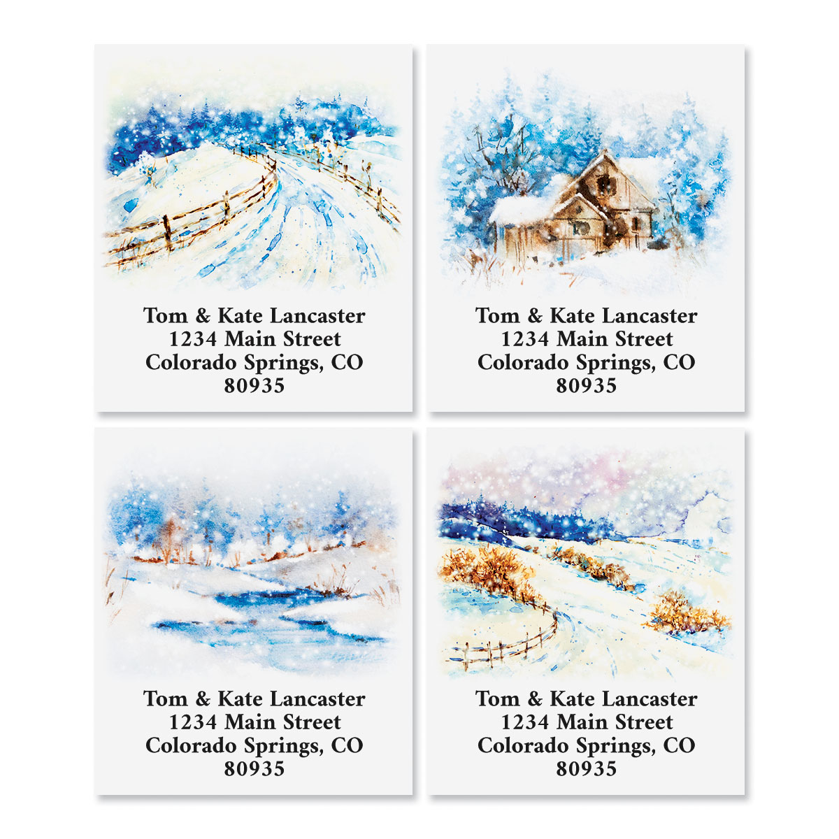 Winter Landscapes Select Return Address Labels (4 Designs) | Colorful ...