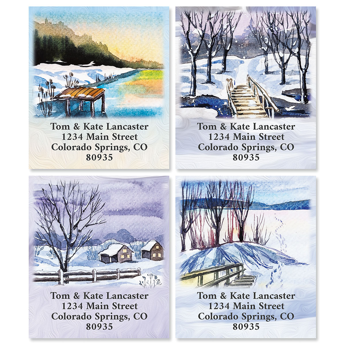 Winter Scenes Select Return Address Labels (6 Designs) | Colorful Images