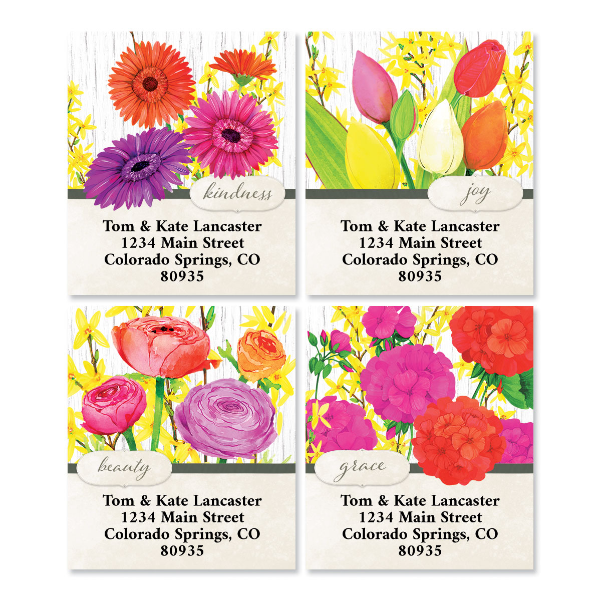 Bloom Beautiful Select Return Address Labels (4 Designs) | Colorful Images