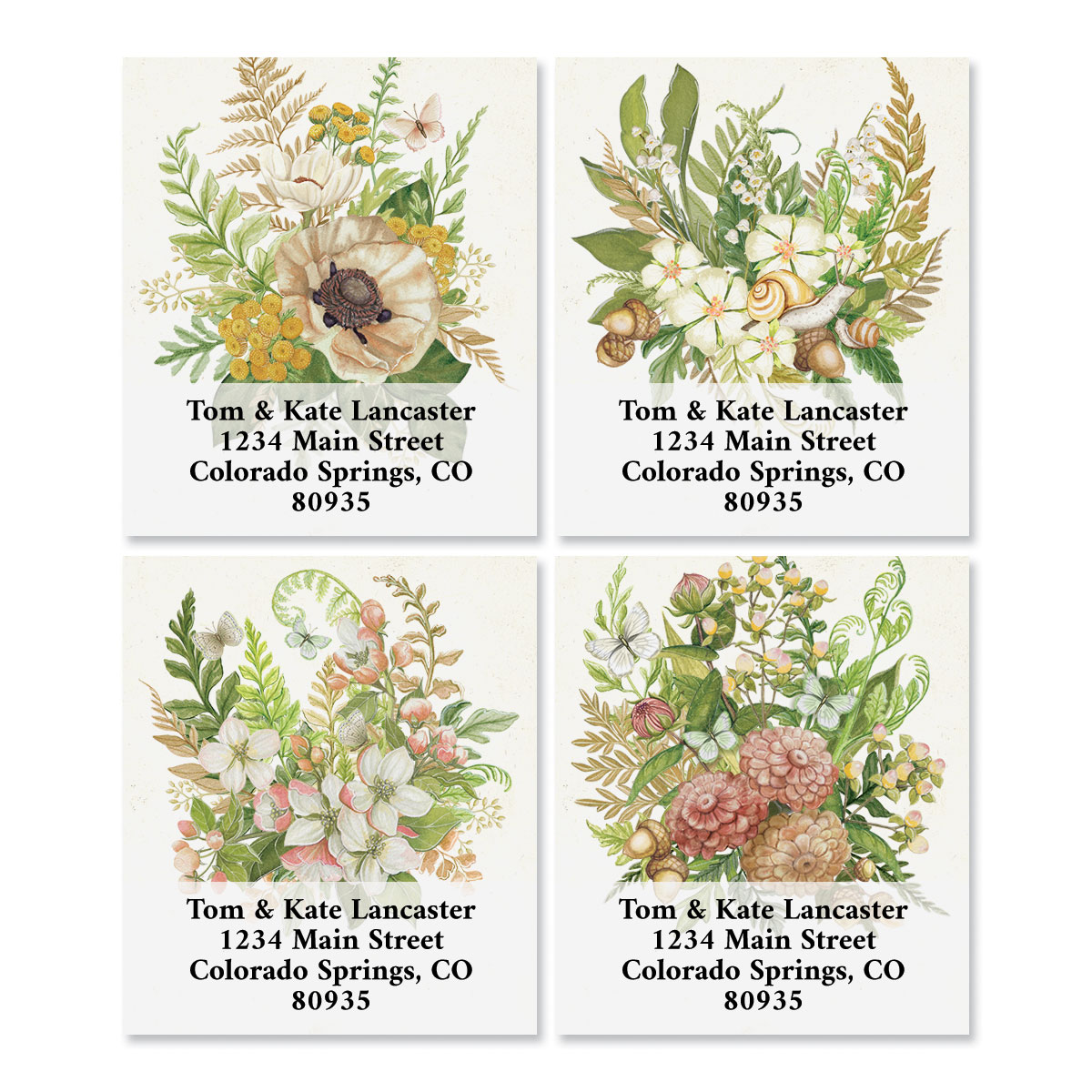 Cottage Ferns Select Return Address Labels (4 Designs) | Colorful Images