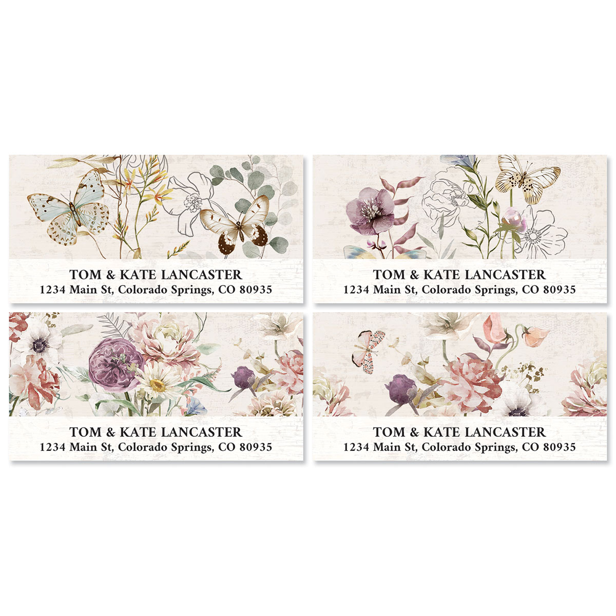 Boho Wildflowers Deluxe Return Address Labels (4 Designs) | Colorful Images