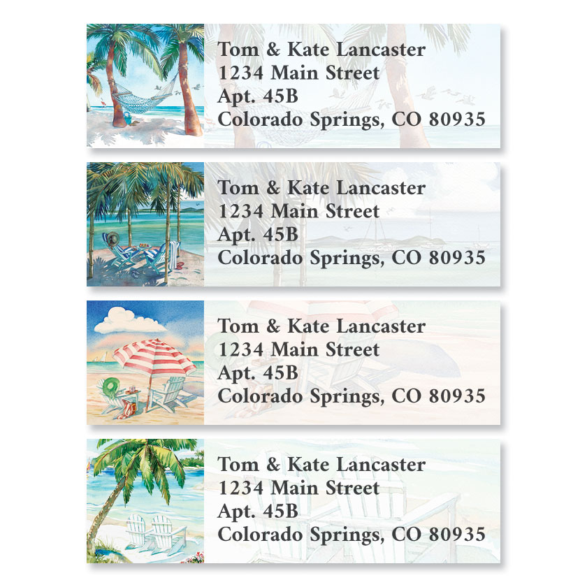 Coastal Lounge Classic Return Address Labels (6 Designs) | Colorful Images