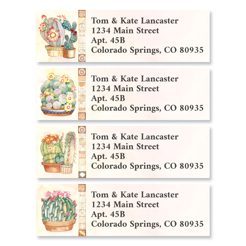 Prickly Cactus Classic Return Address Labels (4 Designs) | Colorful Images