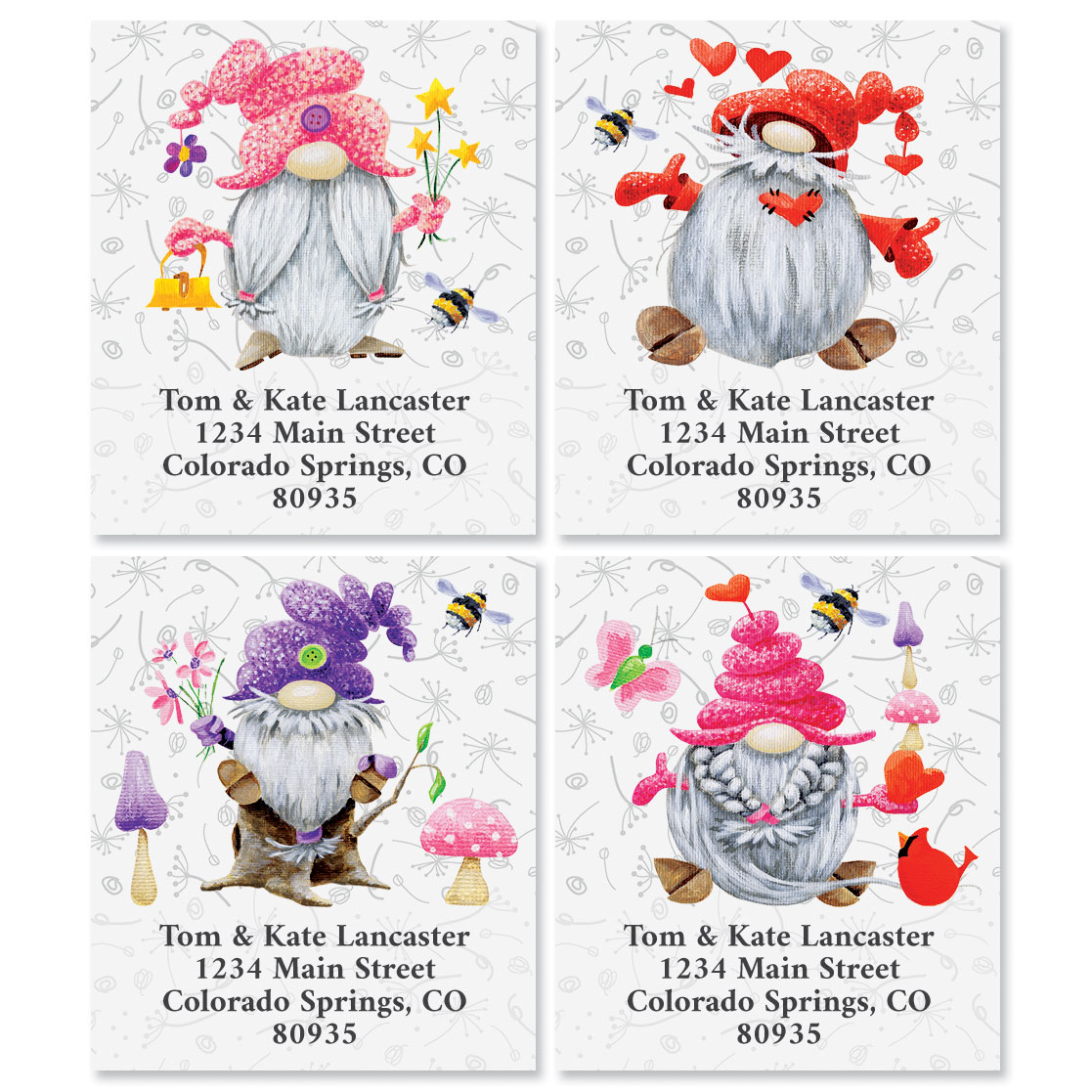 Colorful Gnomes Select Return Address Labels (6 Designs) | Colorful Images