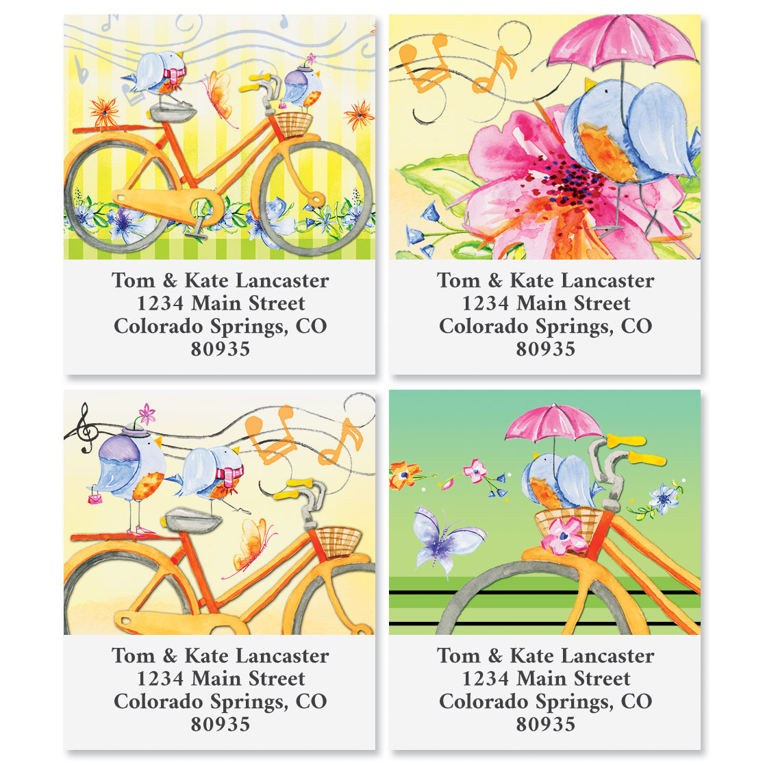 Singing Birds Select Return Address Labels (4 Designs) | Colorful Images
