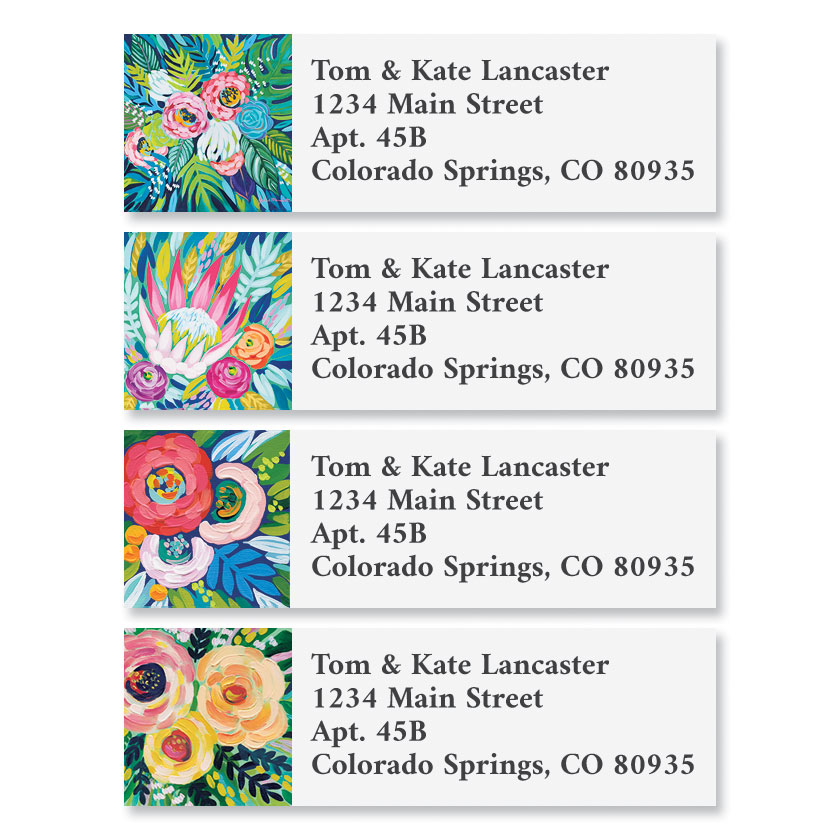 Colorful Arrangements Classic Return Address Labels (6 Designs ...