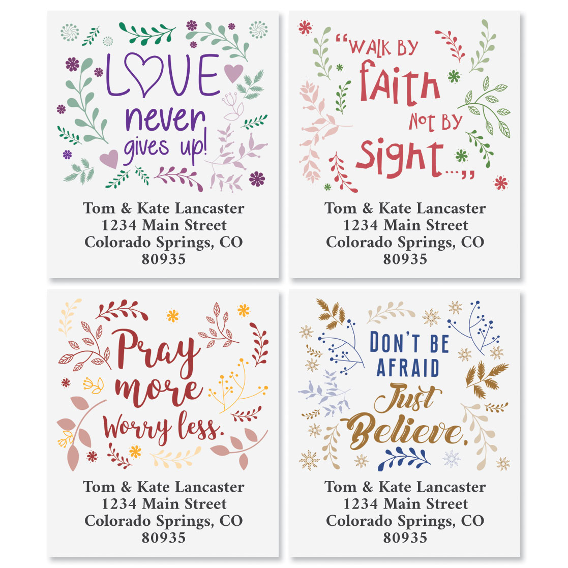 Encouragements Select Return Address Labels (4 Designs) | Colorful Images