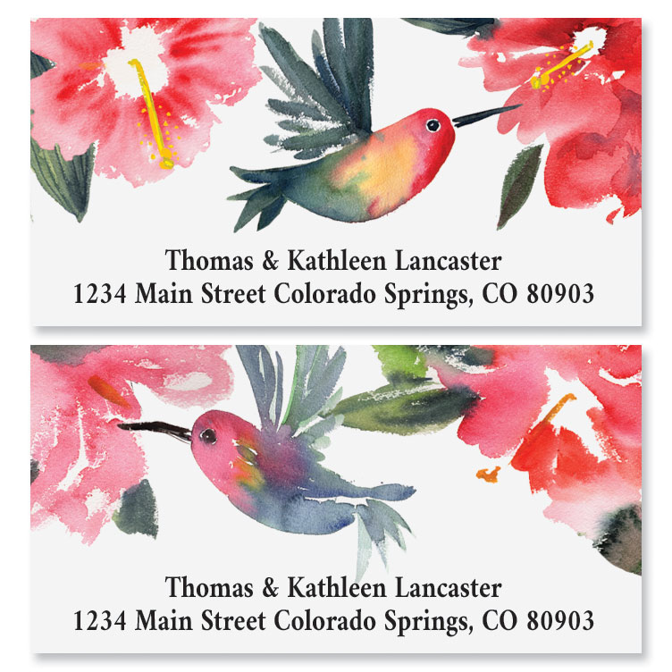 Spring Humming Deluxe Return Address Labels | Colorful Images