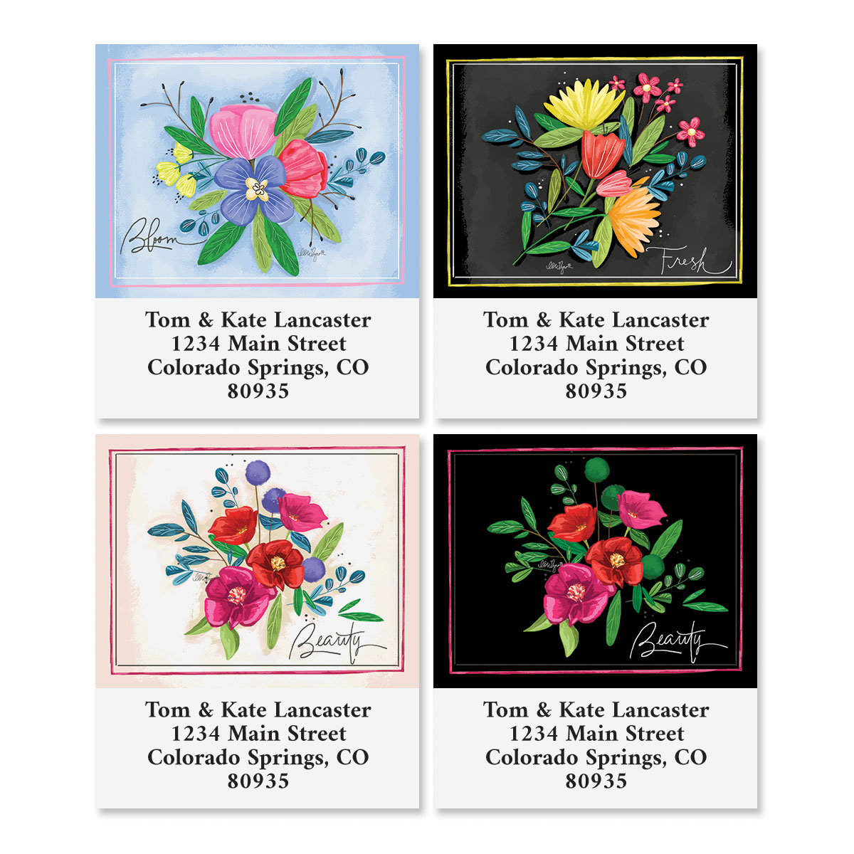 Spring Gems Select Return Address Labels (4 Designs) | Colorful Images