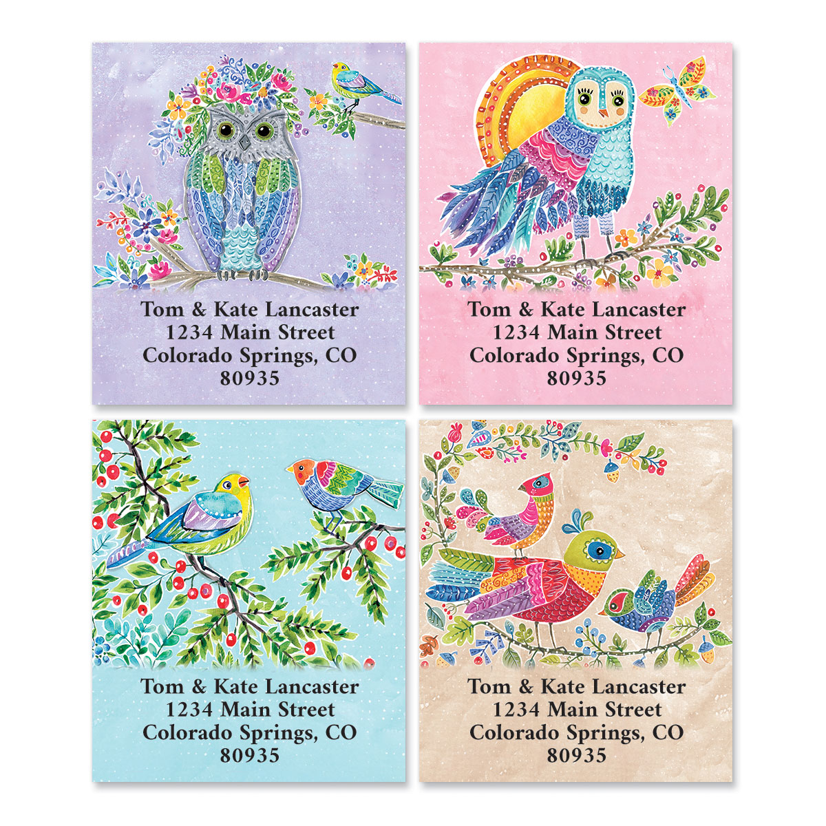 Inspirational Birds Select Return Address Labels (4 Designs) | Colorful ...