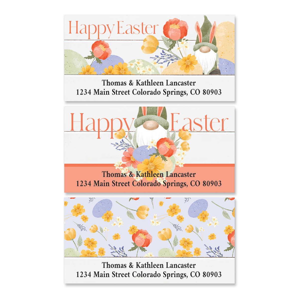 Easter Gnome Deluxe Return Address Labels (3 Designs) | Colorful Images