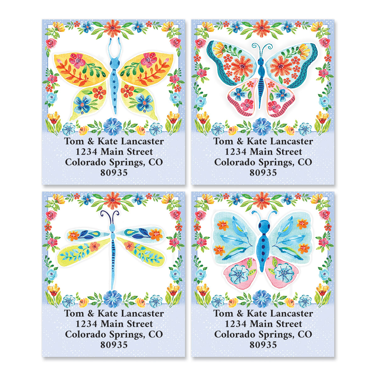 World of Butterflies Select Return Address Labels (4 Designs ...