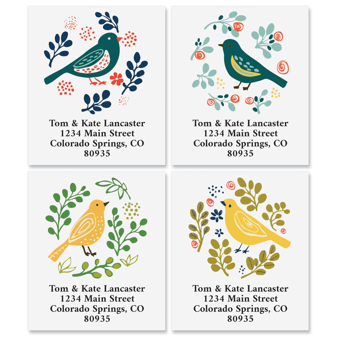 Birdfolks Select Return Address Labels | Colorful Images
