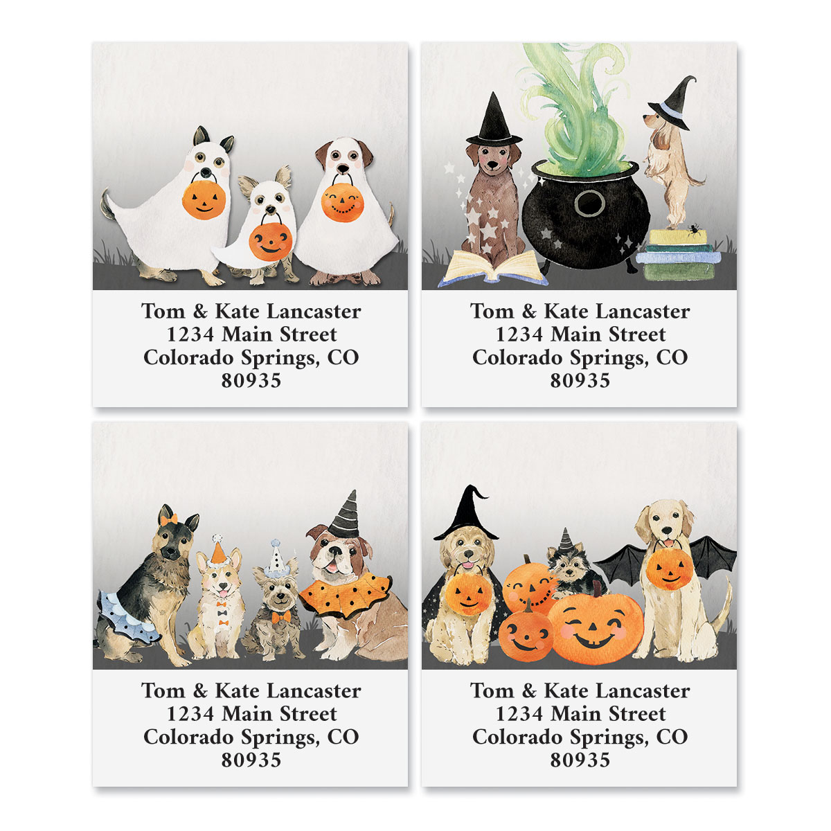 Spooky Pups Select Return Address Labels (4 Designs) | Colorful Images