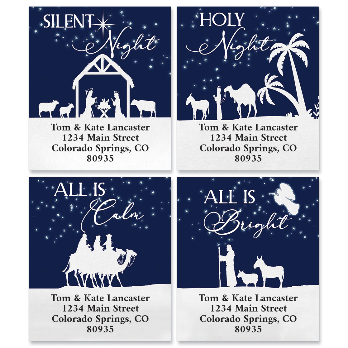 Nativity Blue Select Return Address Labels (4 Designs) Y3152 | Colorful ...