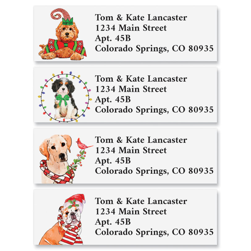 Christmas Dogs Classic Return Address Labels (6 Designs) Y3154 ...