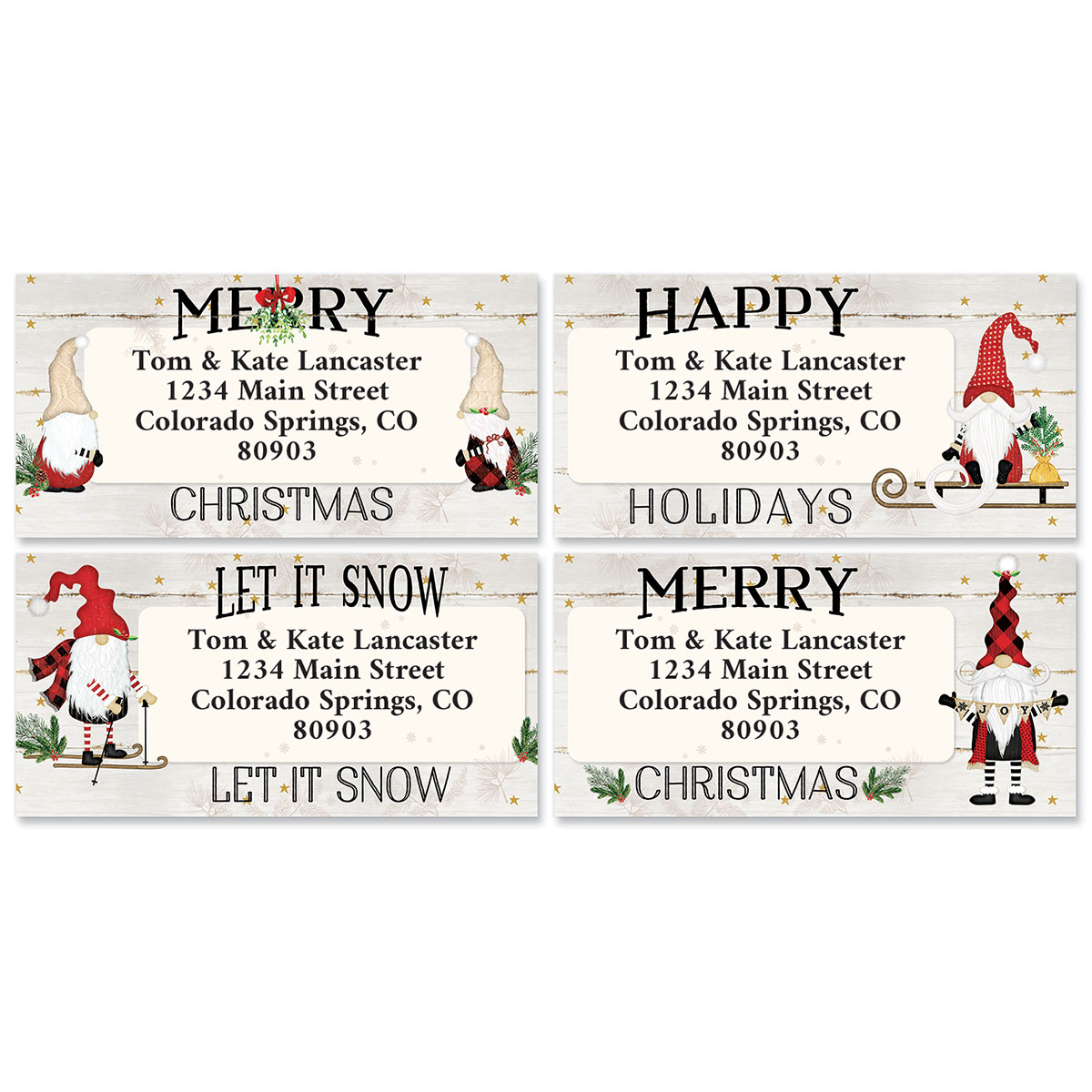 Christmas Gnomes Address Labels | Colorful Images