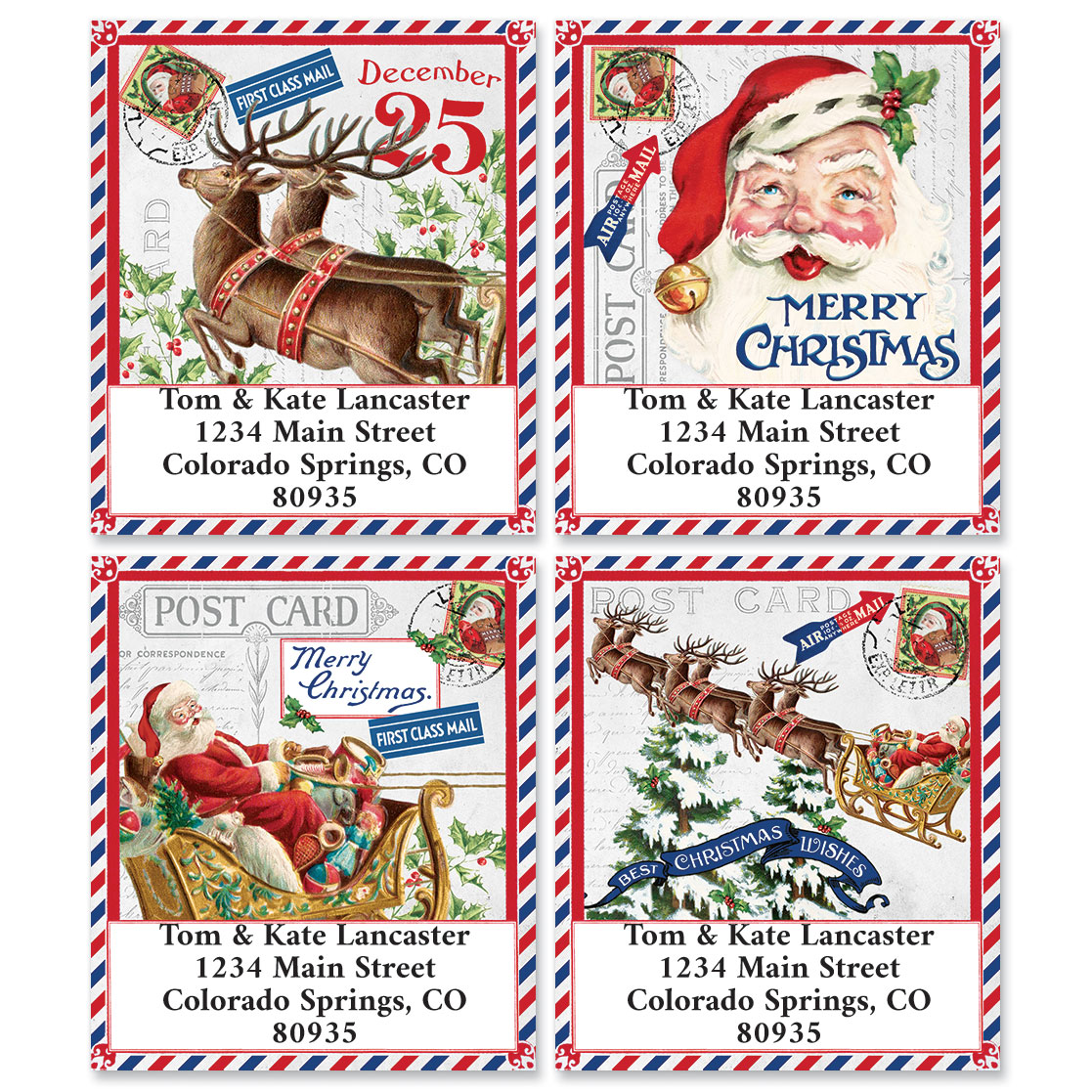 Christmas Greetings Select Return Address Labels (4 Designs) Y3159 ...