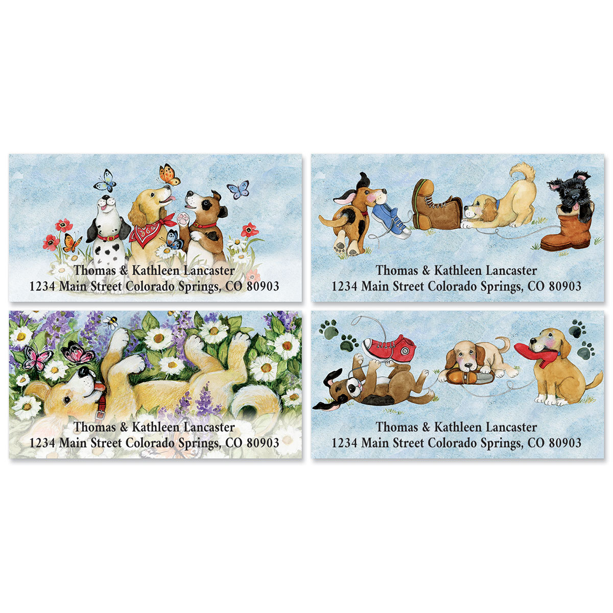 In The Doghouse Deluxe Return Address Labels (4 Designs) | Colorful Images