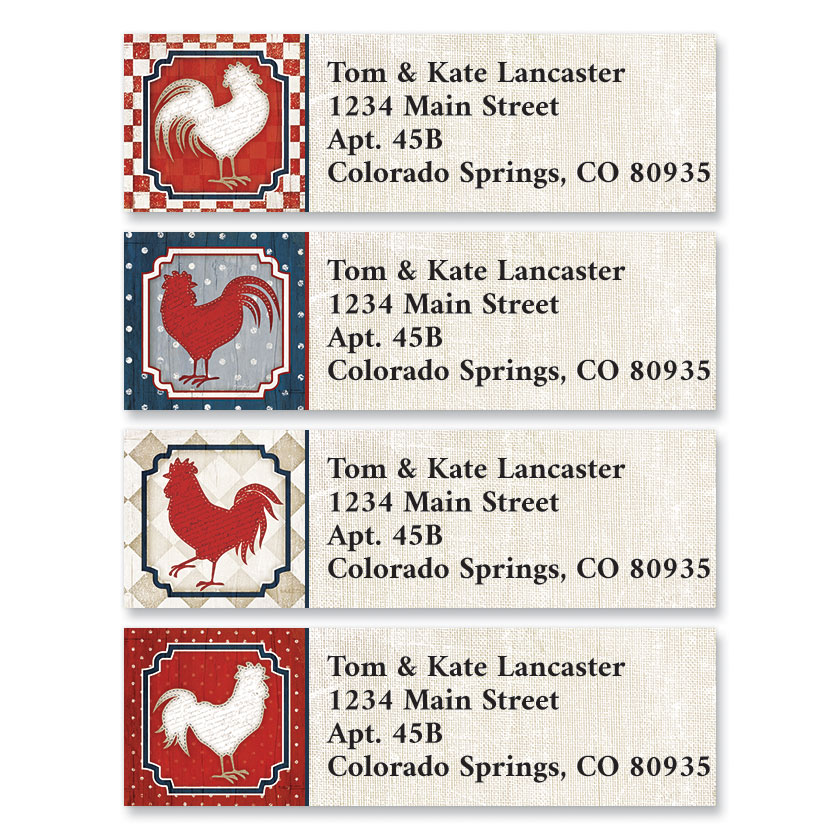 American Rooster Classic Return Address Labels | Colorful Images