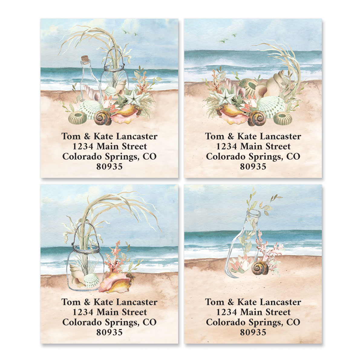 Seashell Party Select Return Address Labels (4 Designs) | Colorful Images