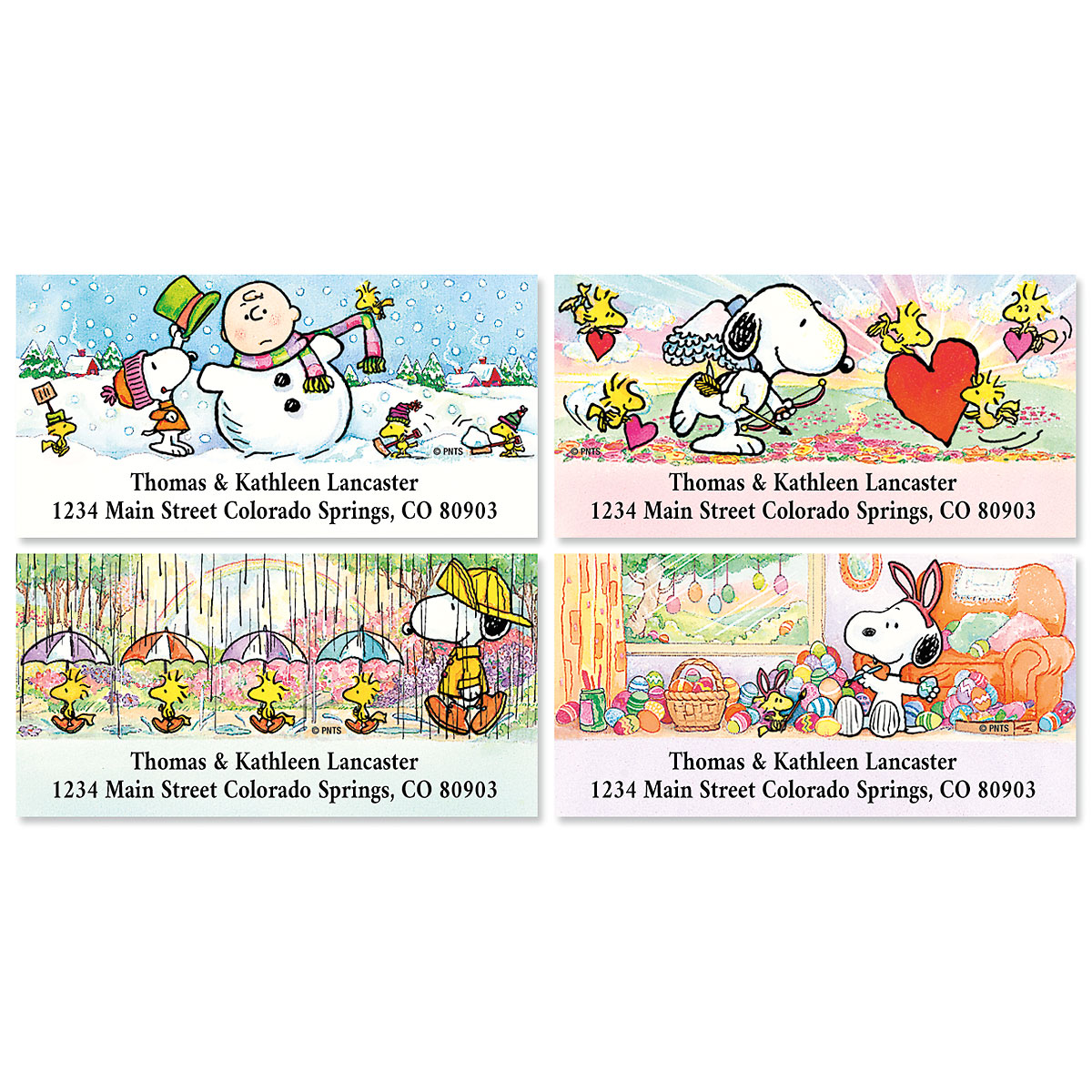 SNOOPY Year Round Deluxe Return Address Labels | Colorful Images
