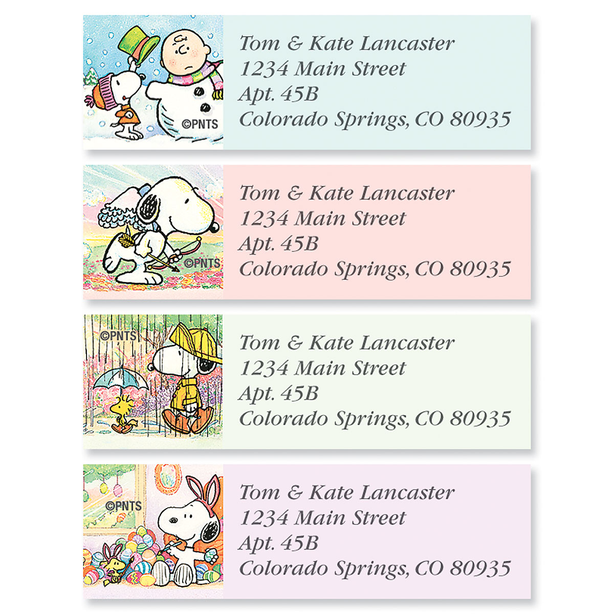 SNOOPY Year Round Classic Return Address Labels | Colorful Images