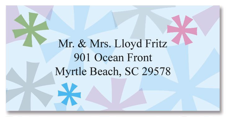 Retro Patterns Border Return Address Labels | Colorful Images