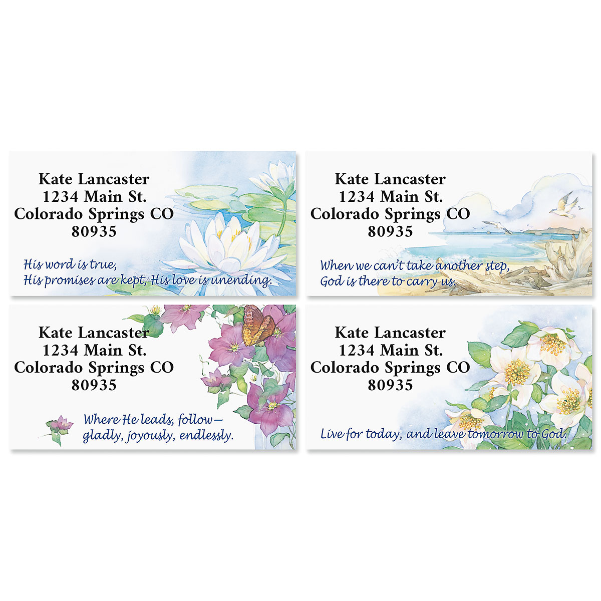 Daily Devotional Religious Border Return Address Labels (4 Designs ...